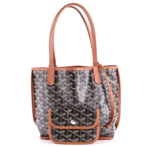 Goyard Anjou Reversible Tote Coated Canvas Mini - Brown