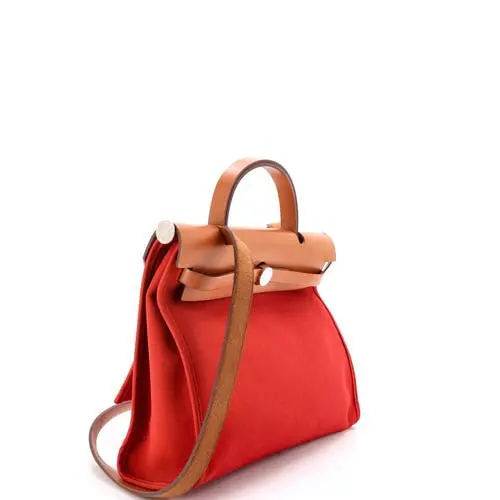 Hermès Herbag Zip Leather And Toile 31 - Red