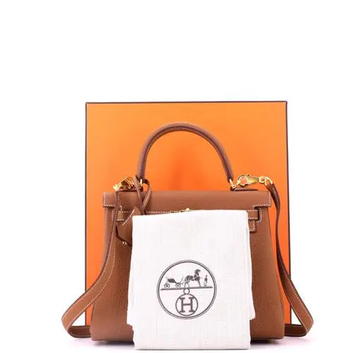 Hermès Kelly Handbag Brown Togo With Hardware 25