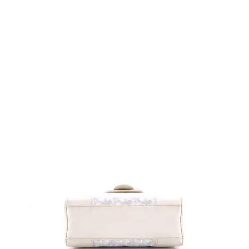 Goyard Saigon Top Handle Bag Coated Canvas With Leather Mini - White