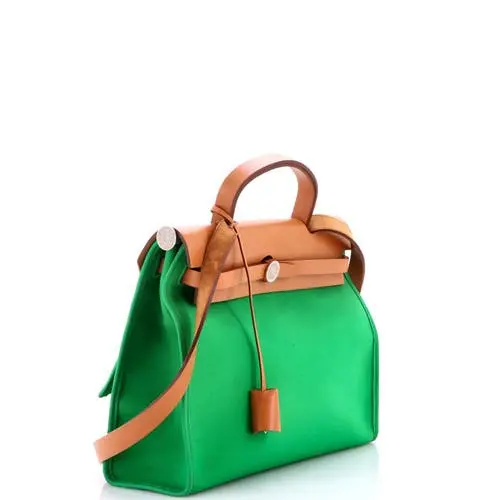 Hermès Herbag Zip Leather And Toile 31