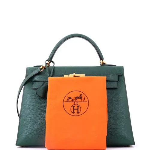 Hermès Kelly Handbag Green Ardennes 32