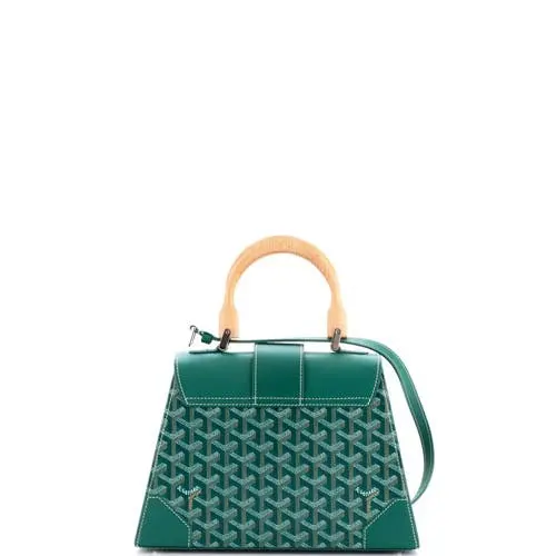 Goyard Saigon Top Handle Bag Coated Canvas With Leather Pm - Green