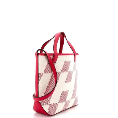 Hermès Cabas H En Biais Tote Canvas With Leather 27 - Pink