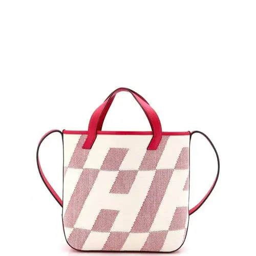 Hermès Cabas H En Biais Tote Canvas With Leather 27 - Pink