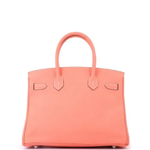 Hermès Birkin Handbag Pink Clemence With Palladium Hardware 30 - Orange