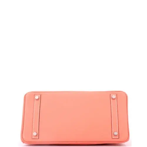 Hermès Birkin Handbag Pink Clemence With Palladium Hardware 30 - Orange