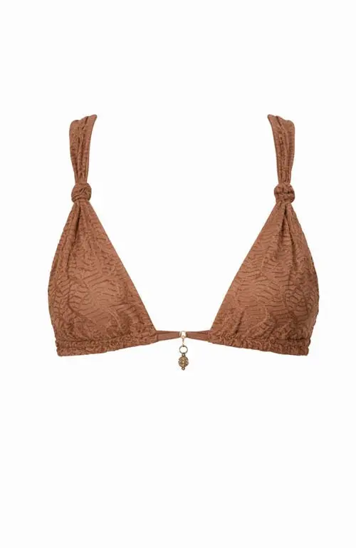 IVY SWIMWEAR Amara Textured Bikini Top - Brown