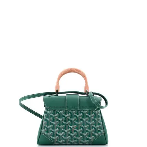 Goyard Saigon Top Handle Bag Coated Canvas With Leather Mini - Green