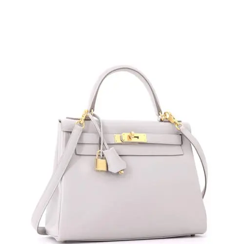 Hermès Kelly Handbag Evercolor With Gold Hardware 28 - Grey