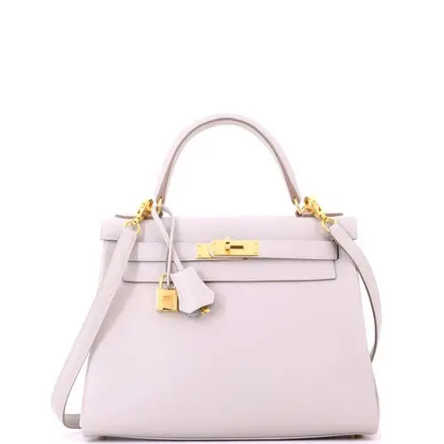 Hermès Kelly Handbag Evercolor 28 With Gold Hardware - Gris Perle