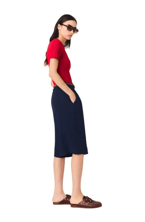 Maje Linen-blend Bermuda Shorts