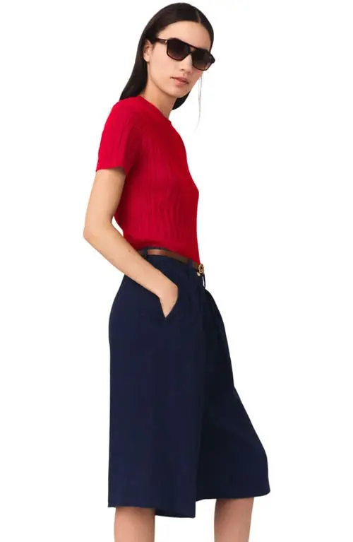 Maje Linen-blend Bermuda Shorts