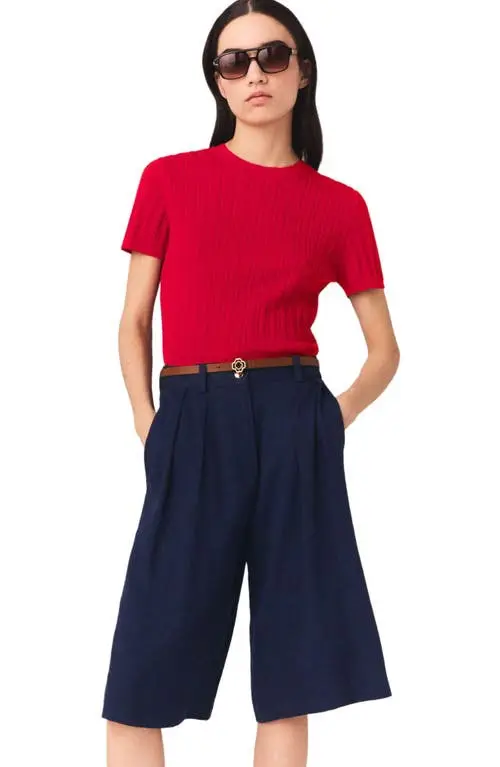 Maje Linen-blend Bermuda Shorts