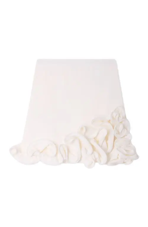Sandro Short Floral Knit Skirt - White
