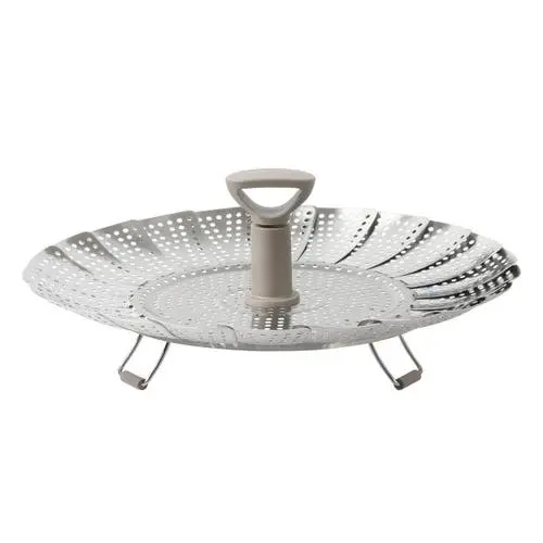 MARTHA STEWART Richburn Stainless Steel Telescopic Folding Steamer Insert - Silver