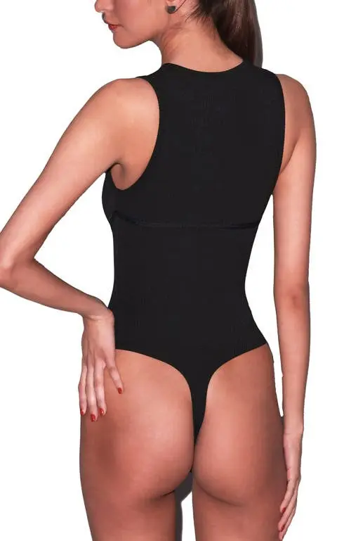 FLEUR DU MAL Hourglass Rib Bodysuit - Black