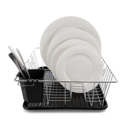 BETTER CHEF 16in Chrome Dish Rack With Draining Tray