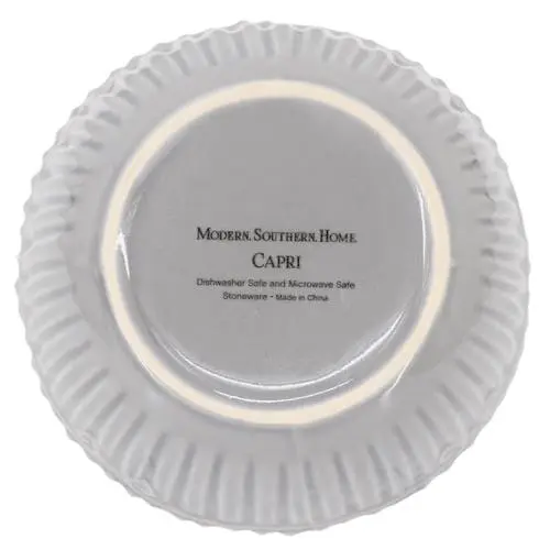 MODERN SOUTHERN HOME Capri 6 Piece 6in Stoneware Embossed Cereal Bowl Set - Grey