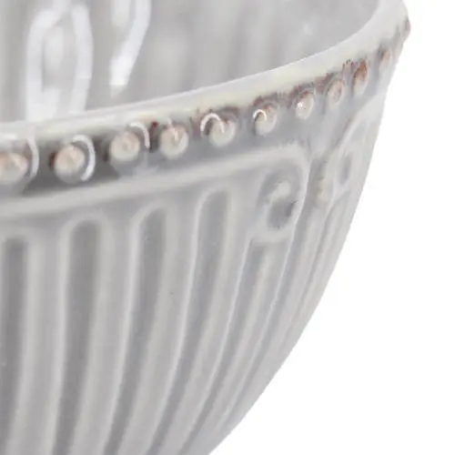 MODERN SOUTHERN HOME Capri 6 Piece 6in Stoneware Embossed Cereal Bowl Set - Grey