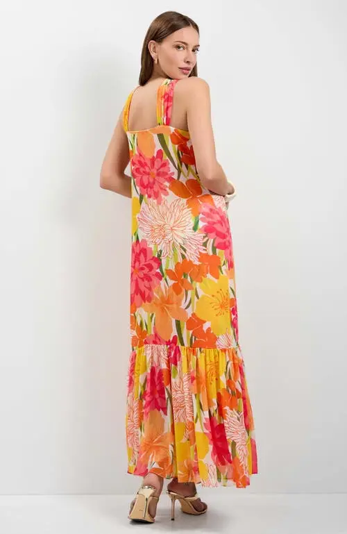Trina Turk Sleeveless Maxi Dress With Twist Front Hardware
