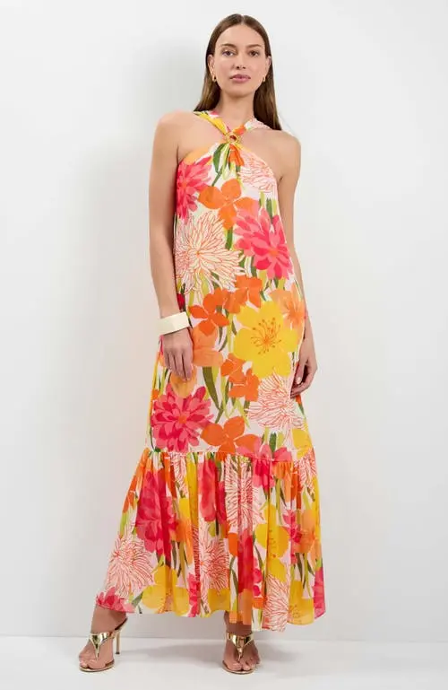 Trina Turk Sleeveless Maxi Dress With Twist Front Hardware