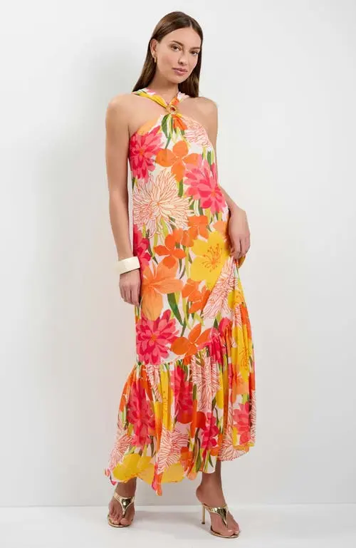 Trina Turk Sleeveless Maxi Dress With Twist Front Hardware