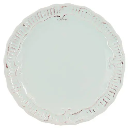 MODERN SOUTHERN HOME Capri 6 Piece 9in Stoneware Embossed Dessert Plate Set - Egg Blue