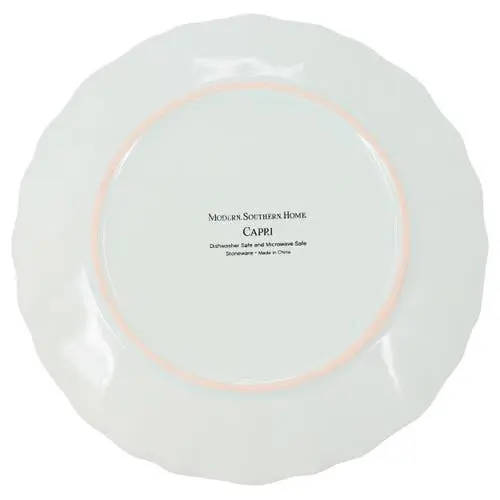 MODERN SOUTHERN HOME Capri 6 Piece 9in Stoneware Embossed Dessert Plate Set - Egg Blue