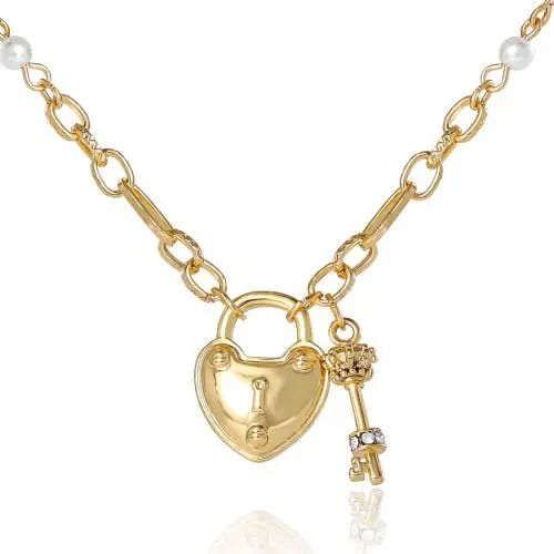 Juicy Couture Heart Locket Charm Necklace - Gold Tone