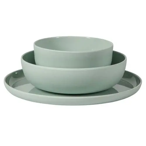 GIBSON HOME Candy Skies 12 Piece Wheat Straw Melamine Dinnerware Set - Green
