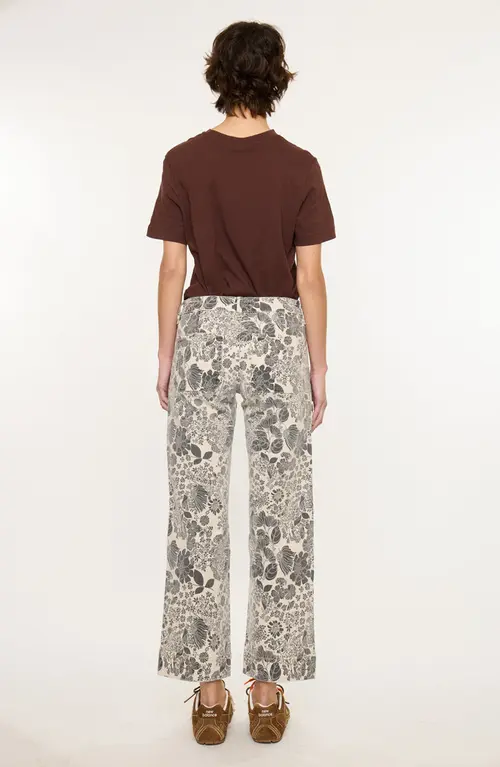 KANCAN Shera Mid Rise Ankle Wide Floral Jeans