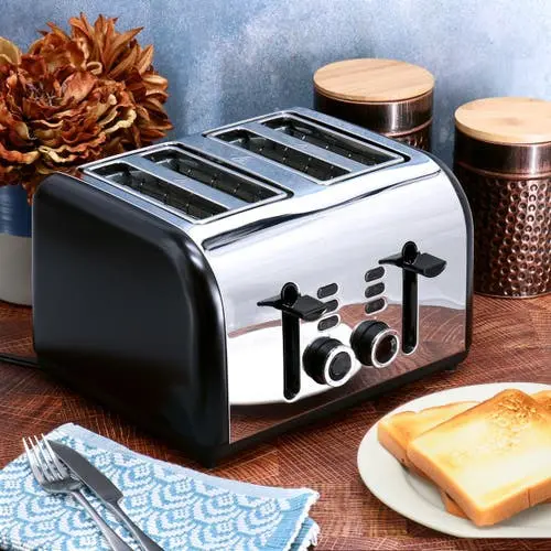 REDMOND 4 Slice Wide Slot 1400w Stainless Steel Toaster