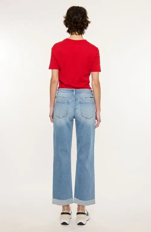 KANCAN Essentials Mid-rise Cropped Straight Leg Jeans