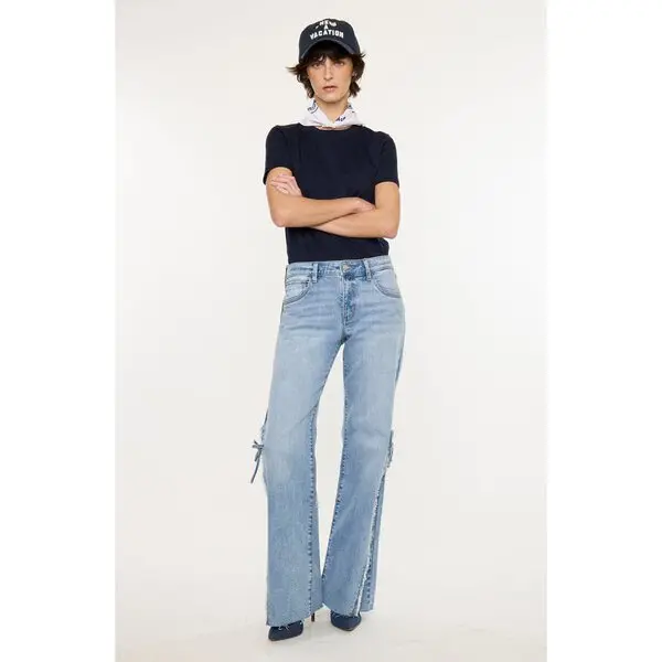 KANCAN Mid-rise Flare Jeans - Medium Wash