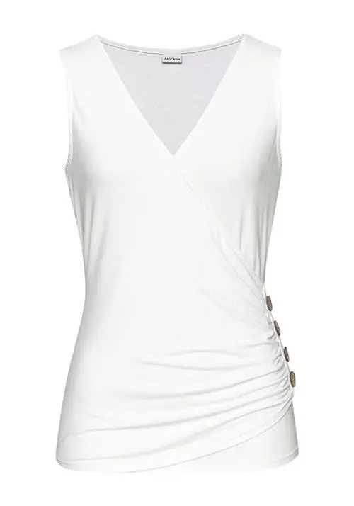 LASCANA Side Button Wrap Look Top