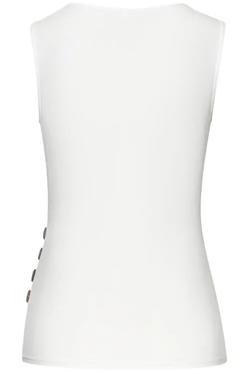 LASCANA Sleeveless Wrap Look Top With Side Buttons