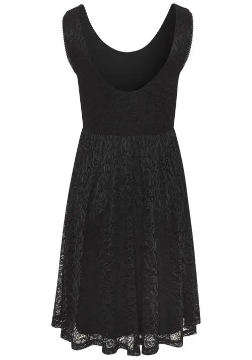 LASCANA Sleeveless Lace Knee-length Dress