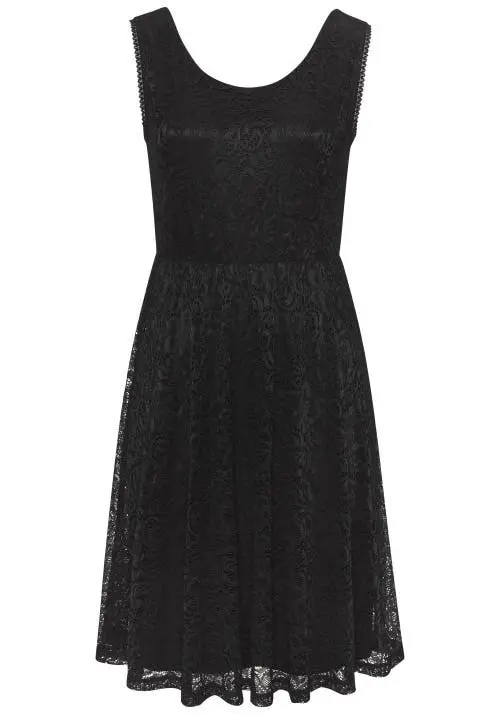 LASCANA Sleeveless Lace Knee-length Dress