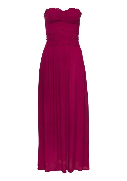 LASCANA Strapless Ruffled Maxi Dress