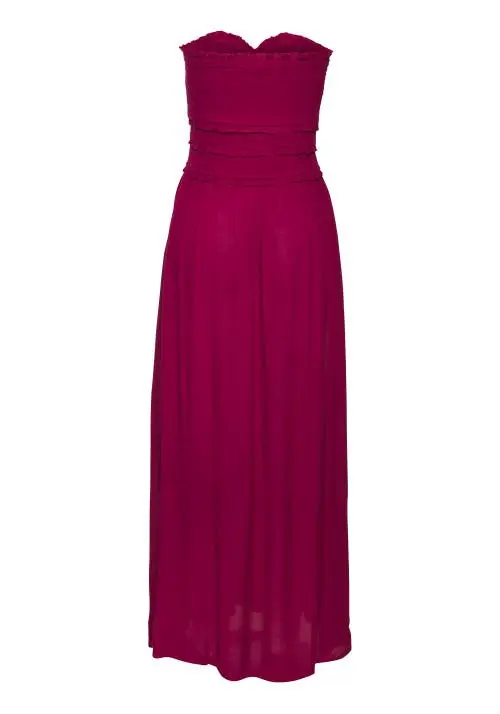LASCANA Strapless Ruffled Maxi Dress