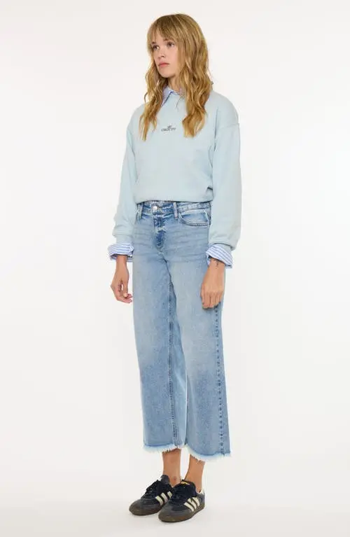 KANCAN Mid-rise Cropped Wide-leg Jeans