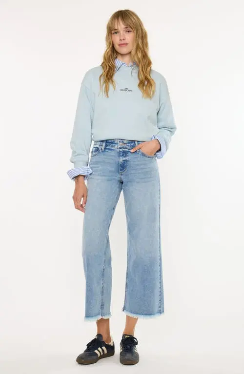 KANCAN Mid-rise Cropped Wide-leg Jeans