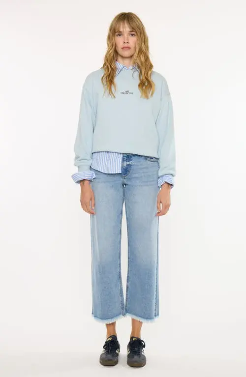 KANCAN Mid-rise Cropped Wide-leg Jeans