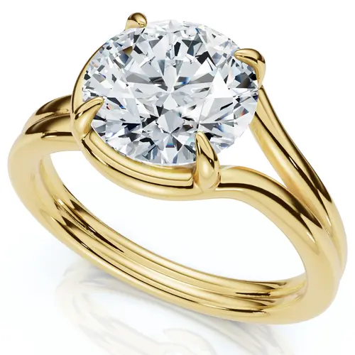 BLISS DIAMOND Certified 2ct Blaire Diamond Knot Solitaire Engagement Ring In 14k Gold - 14k Yellow Gold