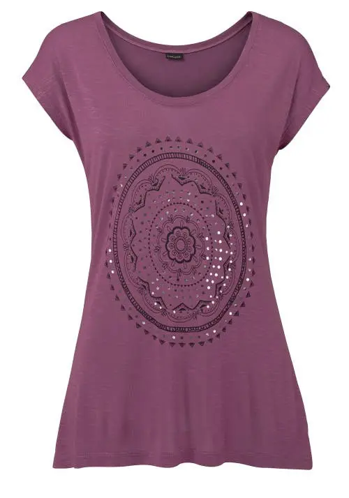 LASCANA Mosaic Print Dolman Sleeve Top