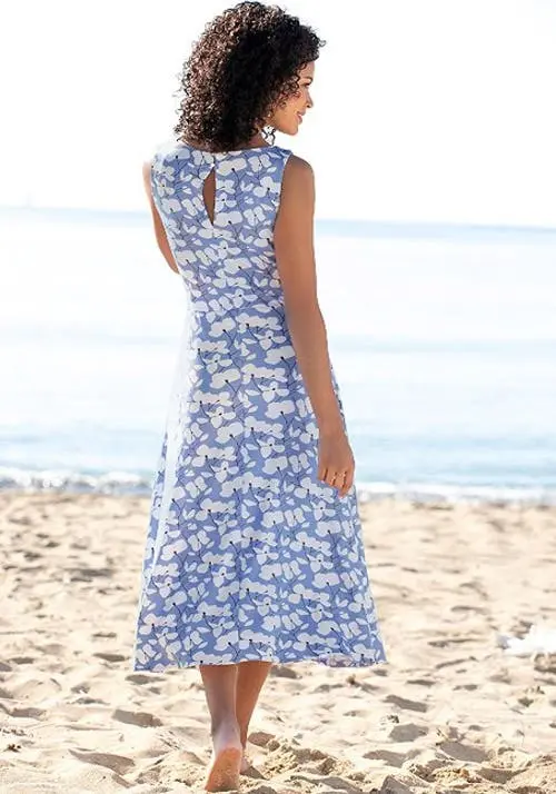 LASCANA Sleeveless A-line Midi Dress