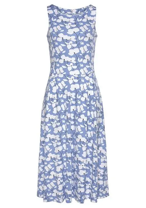 LASCANA Sleeveless A-line Midi Dress