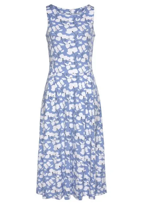 LASCANA Sleeveless A-line Midi Dress