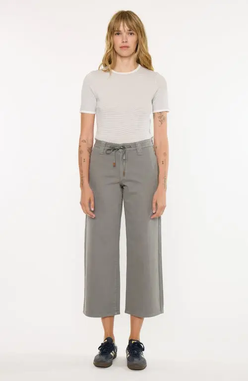 KANCAN High Rise Crop Wide Leg Pants - Olive